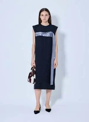 Marni Sleeveless Midi Dress With Satin Detail
