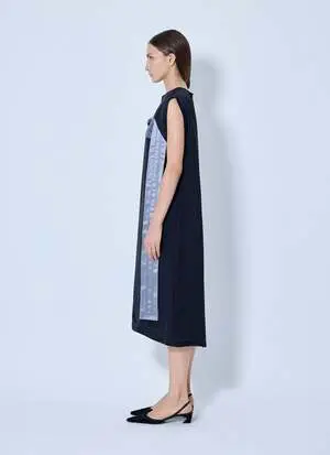 Marni Sleeveless Midi Dress With Satin Detail