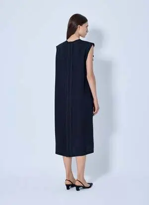 Marni Sleeveless Midi Dress With Satin Detail