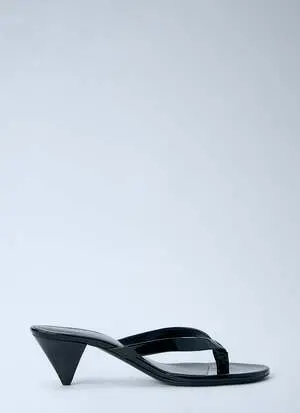 JUDE Rooty Leather Thong Sandals - Black