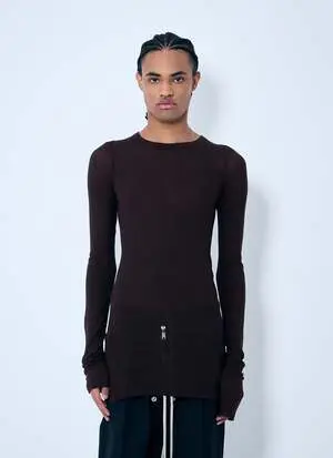 Rick Owens Rib Long Sleeve T-shirt - Brown