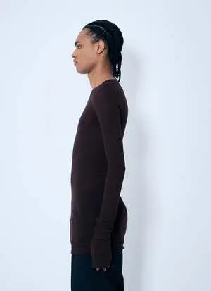 Rick Owens Rib Long Sleeve T-shirt - Brown