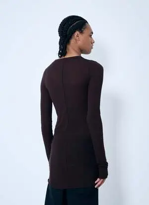 Rick Owens Rib Long Sleeve T-shirt - Brown