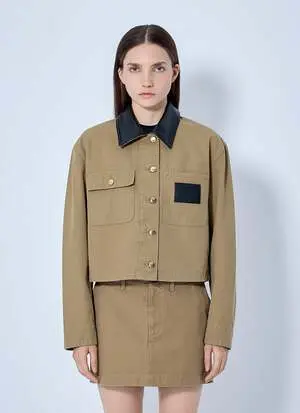 Balenciaga Cropped Workwear Jacket - Cream
