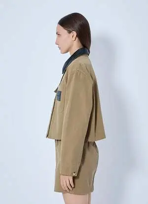 Balenciaga Cropped Workwear Jacket - Cream