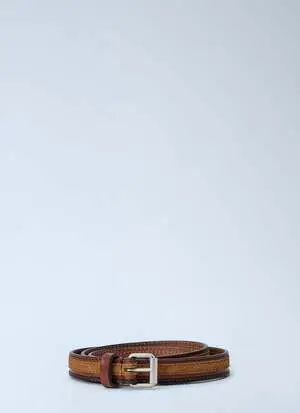 Dries Van Noten Textured Leather Belt - Brown