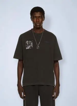 Off-White Faded Painting Skate Logo T-shirt - Black