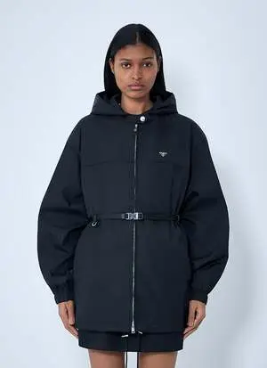 Prada Re-nylon Hooded Belted Anorak Jacket