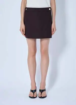 Sportmax Button-detail Mini Skort - Brown
