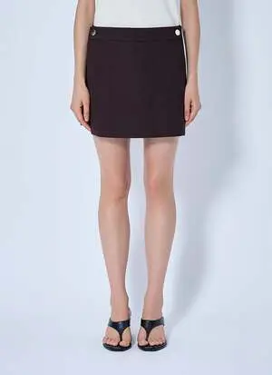 Sportmax Button-detail Mini Skort - Brown