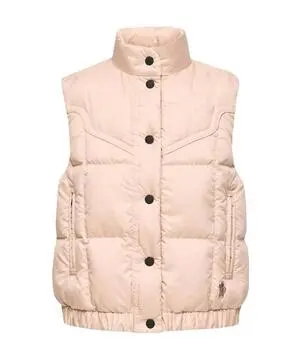 Moncler Doucy Square-quilted Down Vest - Pink