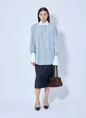 Prada Striped Poplin Long-sleeved Shirt