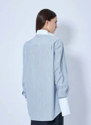Prada Striped Poplin Long-sleeved Shirt