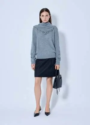 Prada Embroidered-scarf Cashmere Sweater