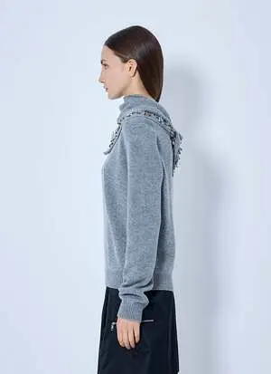 Prada Embroidered-scarf Cashmere Sweater