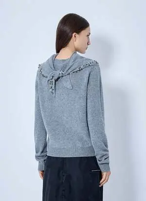 Prada Embroidered-scarf Cashmere Sweater