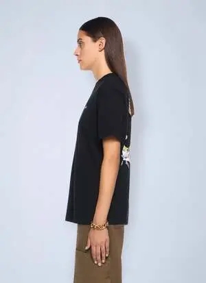 Off-White Arrow Glass Flower Regular Logo T-shirt - Black
