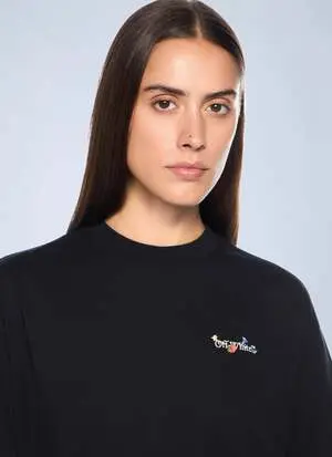 Off-White Arrow Glass Flower Regular Logo T-shirt - Black