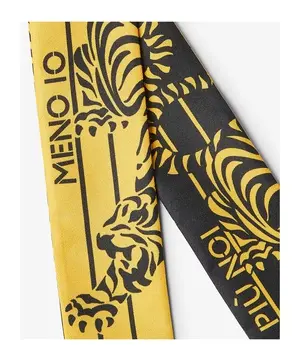 Fendi Yellow And Black Silk Bandeau With 5 Sisters Print