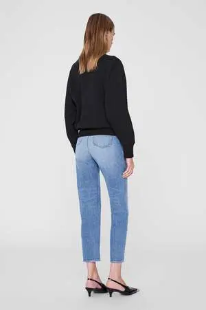 ANINE BING Harry Shrunken Signet Sweatshirt - Black