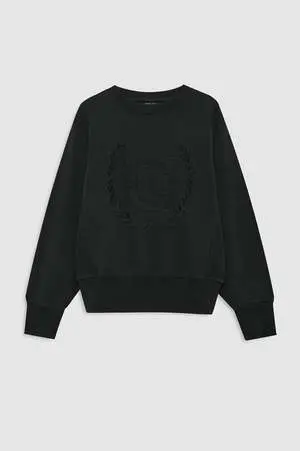ANINE BING Harry Shrunken Signet Sweatshirt - Black