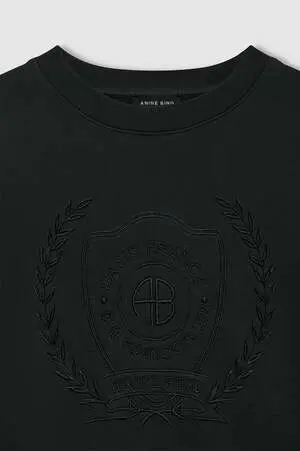 ANINE BING Harry Shrunken Signet Sweatshirt - Black