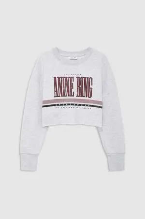ANINE BING Sporty Cropped Sweatshirt - Heather Grey