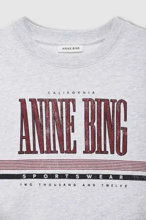 ANINE BING Sporty Cropped Sweatshirt - Heather Grey