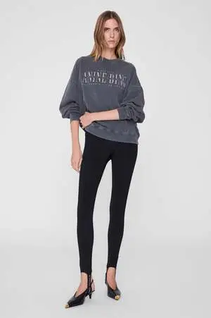ANINE BING Miles Sweatshirt Sport Club - Washed Black