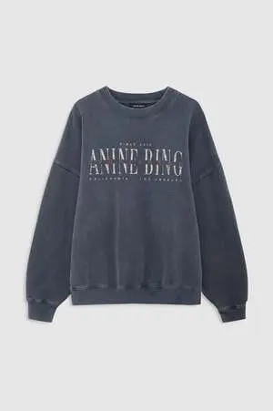 ANINE BING Miles Sweatshirt Sport Club - Washed Black