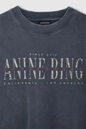 ANINE BING Miles Sweatshirt Sport Club - Washed Black