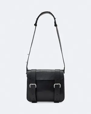 ALLSAINTS Leather Crossbody Messenger Bag - Black