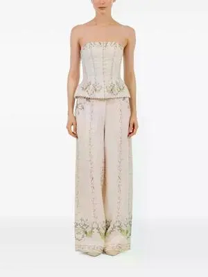 Agua Bendita Tota Anhelo Floral-print Palazzo Pants - Neutrals