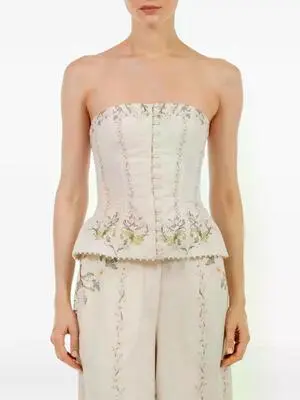 Agua Bendita Tota Anhelo Floral-print Palazzo Pants - Neutrals
