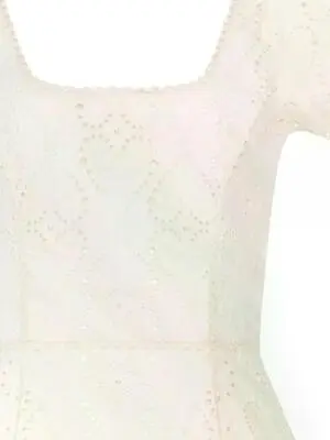 Agua Bendita Gaviota Playa Eyelet-embroidered Bodysuit
