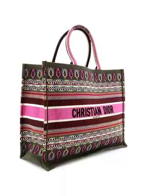Dior Book Embroidered Canvas Large Tote Bag