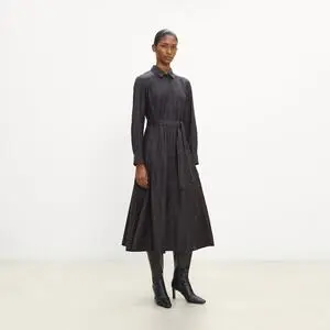 Theory Belted Long-sleeve Shirt Dress In Sleek Flannel
