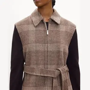 Theory Belted Vest In Plaid Wool-cashmere
