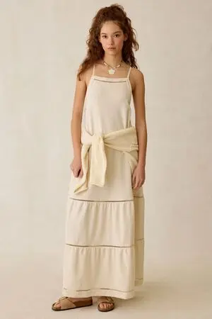 UGG Clarinda Open-back Tiered Maxi Dress - Cream
