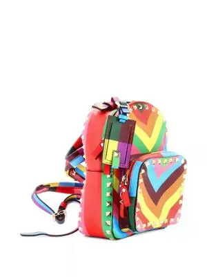 Valentino Garavani 1973 Rockstud Striped Leather Mini Backpack