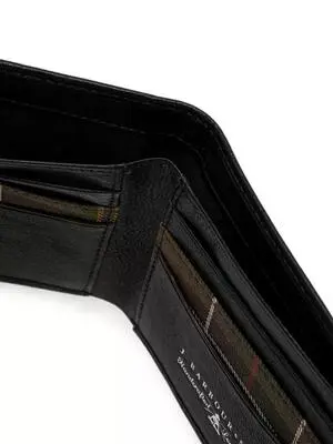Barbour Colwell Tartan-trim Leather Wallet - Black