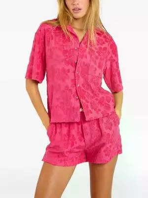 BANANA MOON Floral-pattern Terry-cloth Shirt - Pink