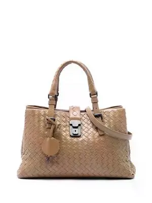 Bottega Veneta 2012-2026 Small Nappa Intrecciato Roma Satchel - Brown