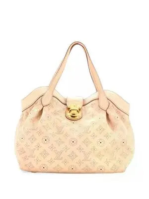 LOUIS VUITTON Cirrus Handbag Mahina Leather Pm Tote Bag - Neutrals