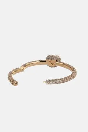 SELF-PORTRAIT Bracciale Rigido Con Cristalli E Nodo - Gold