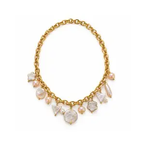 LALINDE Sunset Baroque Pearl Necklace - Gold