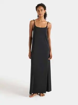 Hunza G Twisty Strap Long Dress - Black