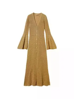 TWINSET Long Knit Cardigan With Flared Sleeves