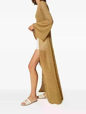 TWINSET Long Knit Cardigan With Flared Sleeves