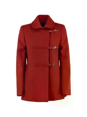 FAY Hook-and-eye Fastening Single-breasted Coat - Red